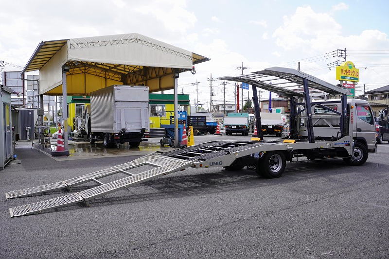 中古キャリアカー(積載車) 三菱ふそう キャンター /H29 5.6万km AT 2台積 油圧リアゲート ウインチ ラジコン 中古トラック詳細 ...